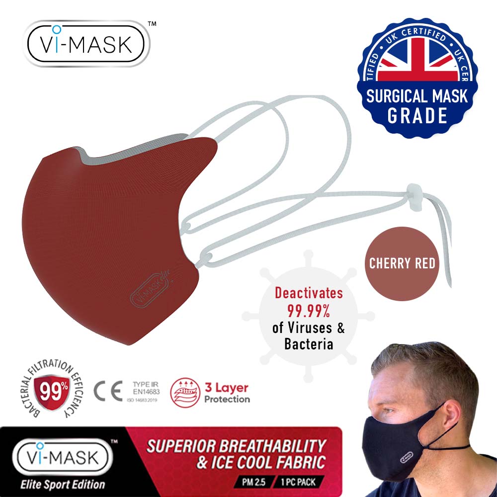 Vi-MASK ELITE SPORTS CHERRY RED – Vi-Mask Singapore