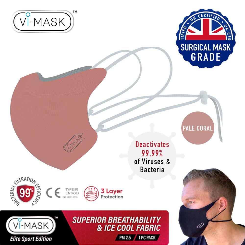 Vi-MASK ELITE SPORTS PALE CORAL – Vi-Mask Singapore